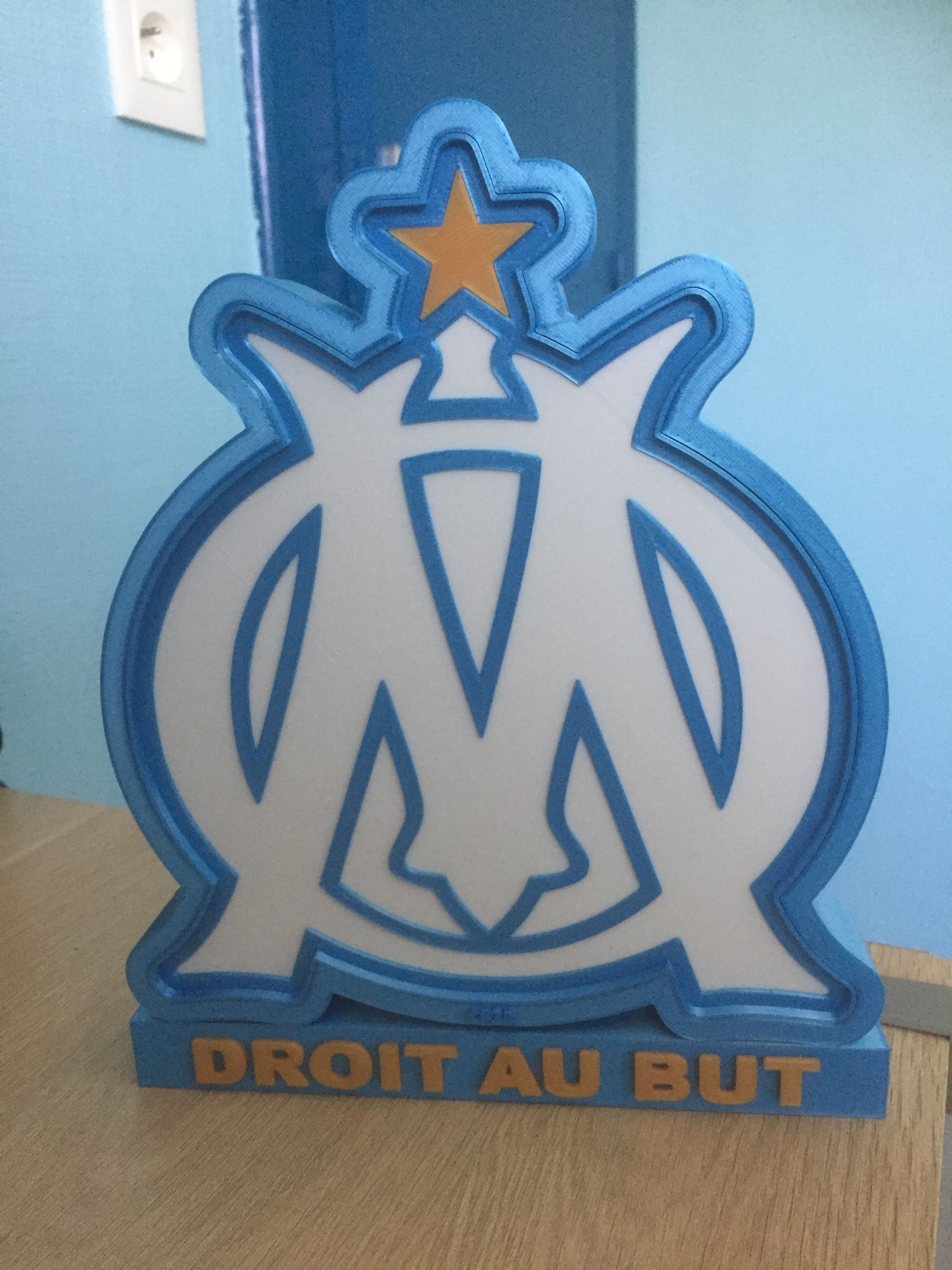 STL file lamp Olympique de Marseille soccer・3D printable model to download・Cults