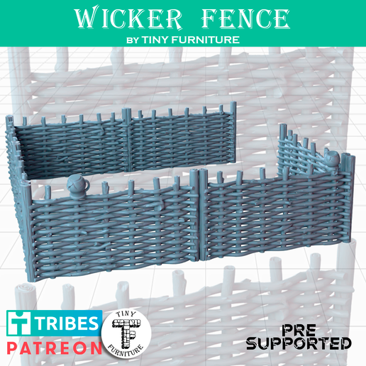 🎲 Wicker Fence・ STL File for 3D printing・Cults