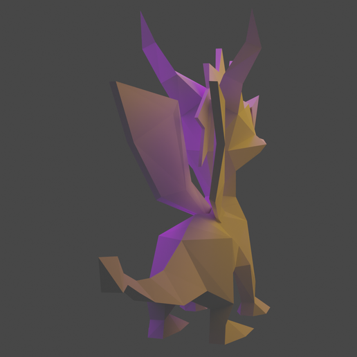 🎮 Lowpoly psx Spyro - FIXED TO PRINT・ STL File for 3D printing・Cults