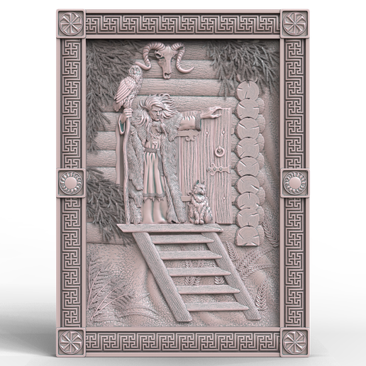 3D file 3D Model STL File for CNC Router Laser & 3D Printer Baba Yaga 📁 ...