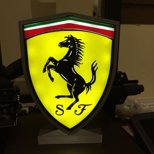 🔦 ferrari logo lamp・ STL File for ・Cults