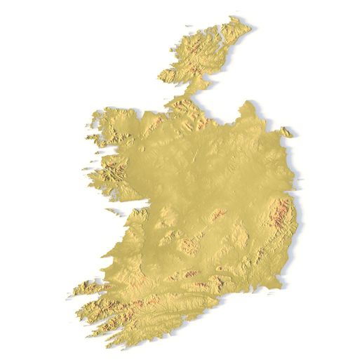 🇮🇪 Ireland Topographic Map – 3D Model for 3D Printing & CNC Carving・ 3D ...