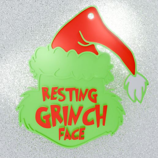 🔑 Resting Grinch Face Key Chain・ STL File for 3D printing・Cults