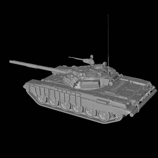 🪖 Soviet T-72B tank 3D model material・ OBJ File for 3D printing・Cults