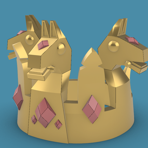 ️ Fortnite Victory Crown Three head (life size)・ STL File for ・Cults