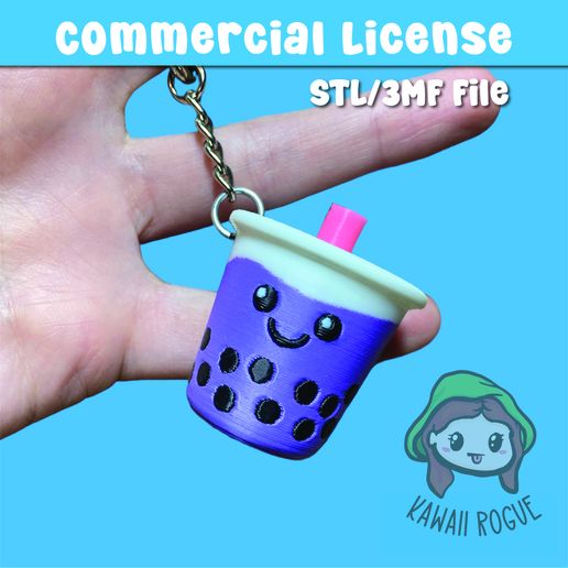 🫖 Cute Kawaii Boba Tea Keychain - COMMERCIAL USE・ 3D File for 3D ...