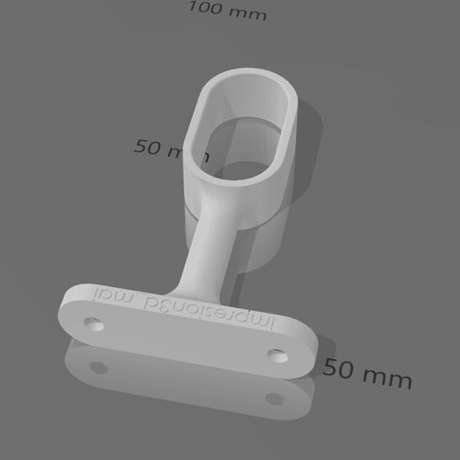 🪑 Central support for cabinet tube 30x15mm・Free STL File for 3D ...