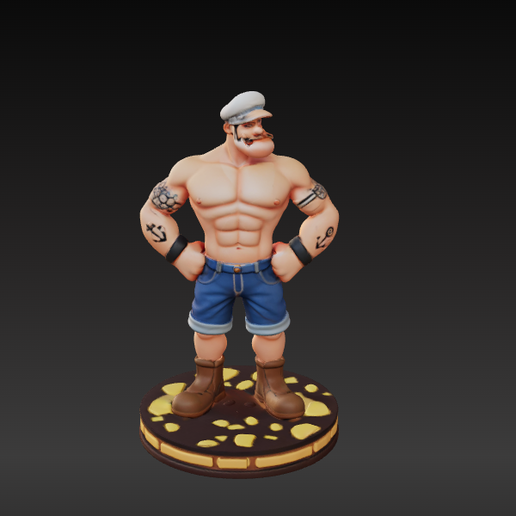 👨 Detailed Popeye the Sailor Man Figurine: Classic Cartoon Character ...