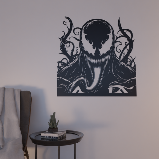 STL file wall decoration Venom 2d Wall art Marvel 🎨 (SVG)・3D printer ...