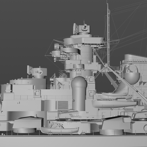 🚢 Digital model of the battleship Bismarck・ OBJ File for 3D printing・Cults