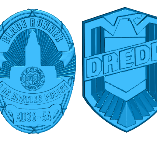 📛 Blade Runner | Dredd Badge Refrigerator / Whiteboard Magnets・Free STL ...