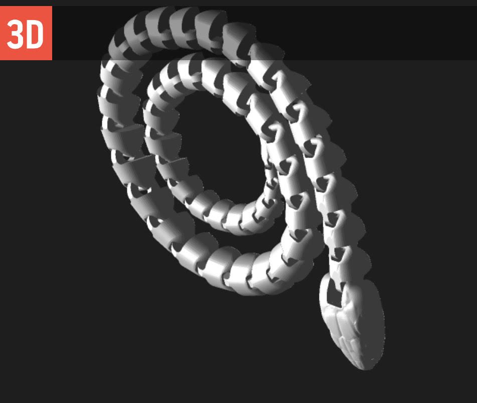 STL file articulated snake・Model to download and 3D print・Cults