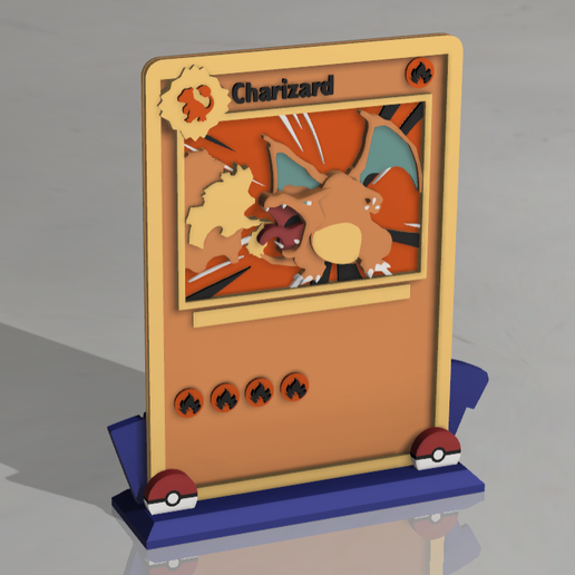 🐉 3D Pokémon Card Display – Charizard・ STL File for 3D printing・Cults
