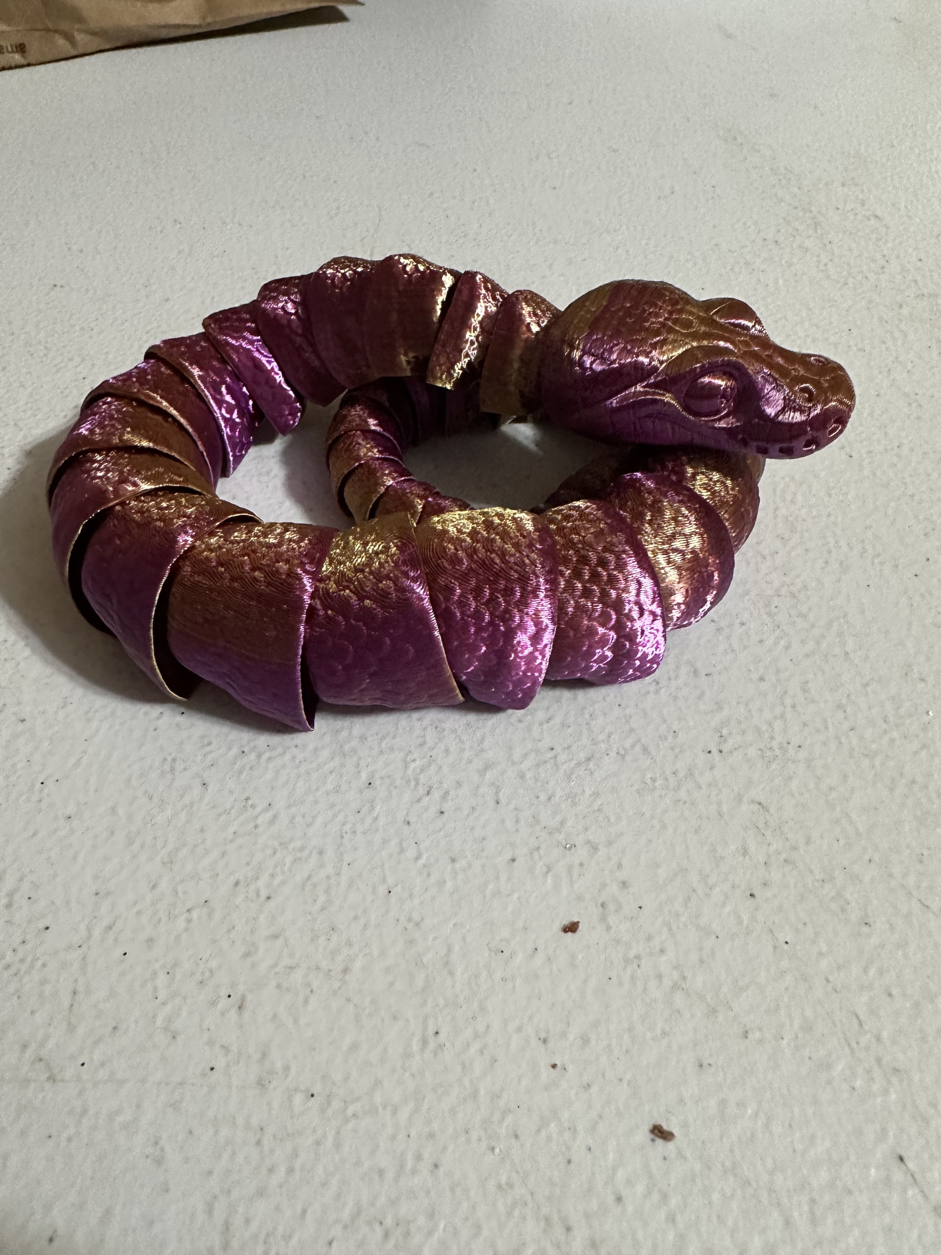3D printable Ball Python Snake articulated toy, print-in-place body ...