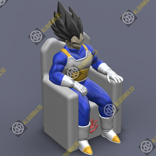 🎲 vegeta sitting on throne・ OBJ File for ・Cults
