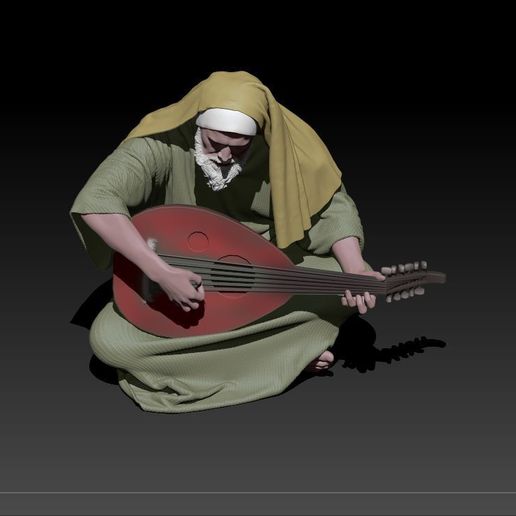 🎄 Lute player・ STL File for 3D printing・Cults
