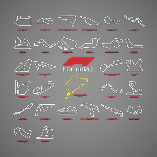👤 F1 Circuits・Archivo STL para Impresión 3D・Cults
