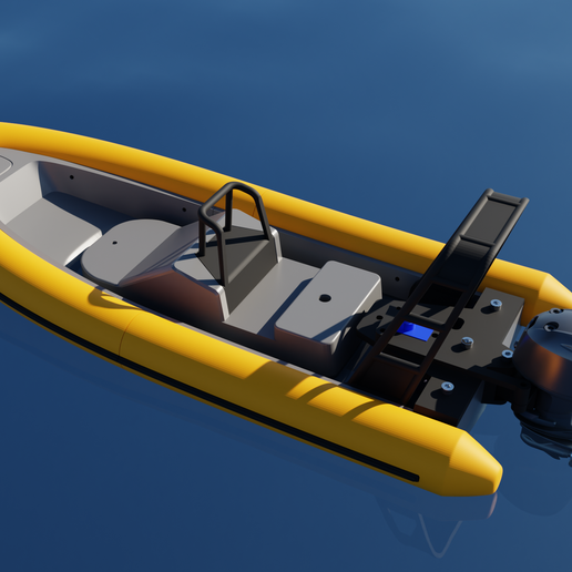 🚤 RiB RC Boat+outboard motor・ STL File for 3D printing・Cults