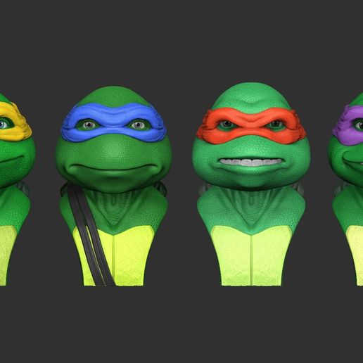STL file TURTLES 1990 BUSTS FOR 3D PRINT 👥 ・3D printable model to ...