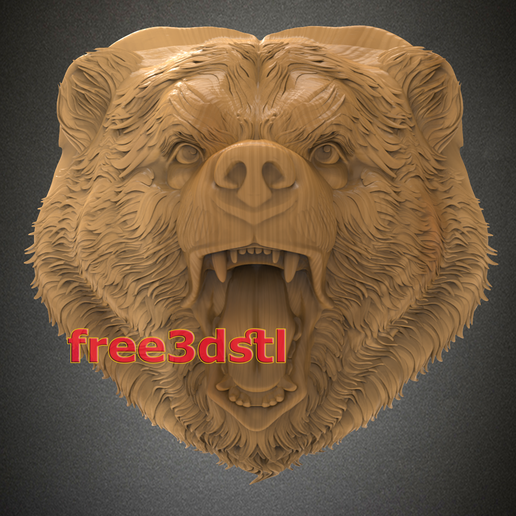 😡 Angry bear 3D STL Model for CNC Router Engraver Carving Machine ...