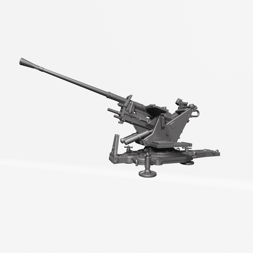 🔫 AA gun 37mm FlaK 37 (on wheels+on cross)+Gunner (Germany, WW2)・ 3D ...