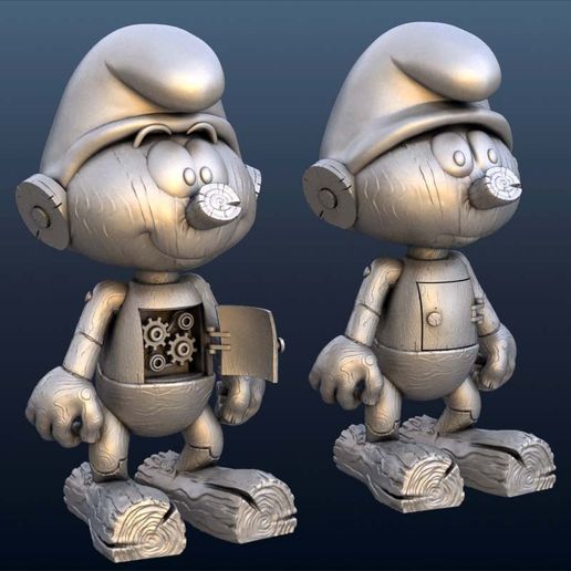 🃏 Clockwork Smurf / Pitufo Robotin・ STL File for 3D printing・Cults