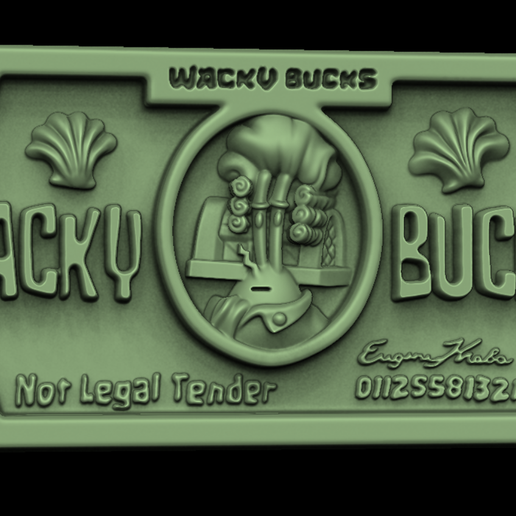 Archivo STL Wacky Bucks Sponge Bob Eugene Krabs Bas-relief Keychain 🧽 ...