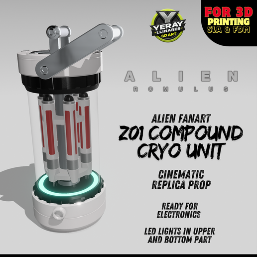 👽 Alien Romulus Z01 Cryo Unit - 3D Printable Prop Replica・ STL File for ...