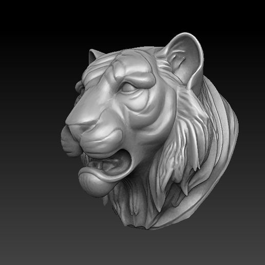STL file Tiger Head 1 Base Mesh 🐅 (OBJ)・3D printable model to download ...