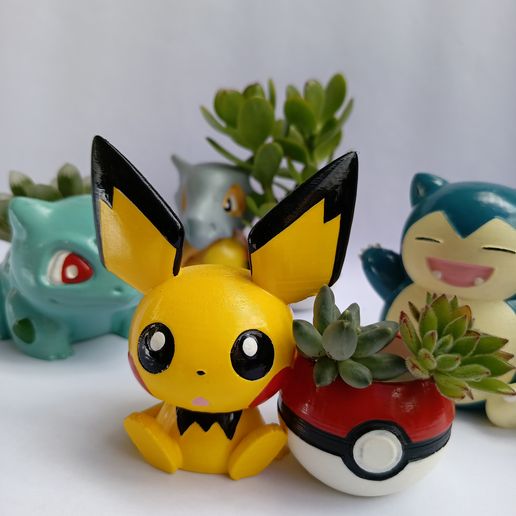 🪴 pichu Pokémon pot・ STL File for 3D printing・Cults