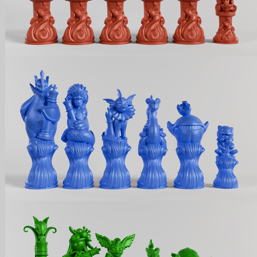 🆕 NEW pokemon chess・Free 3D File for 3D printing・Cults