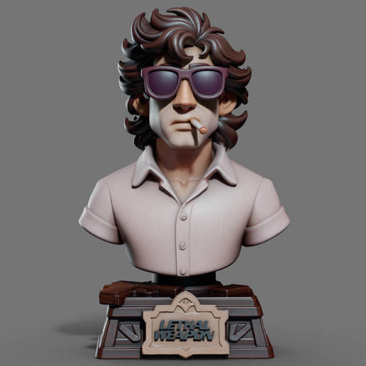 🎬 MOVIE RIGGS BUST 3D Print STL・ 3D File for 3D printing・Cults