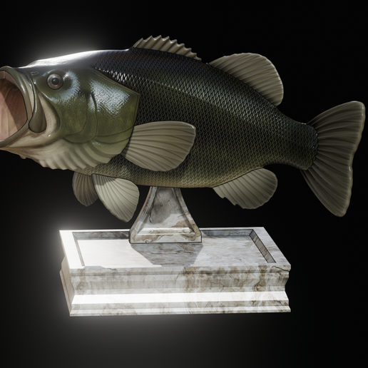 🐠 fish Largemouth Bass / Micropterus salmoides in motion trophy statue ...