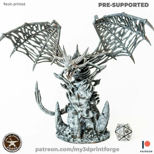 🦴 Bone Undead Dragon・ 3D File for ・Cults