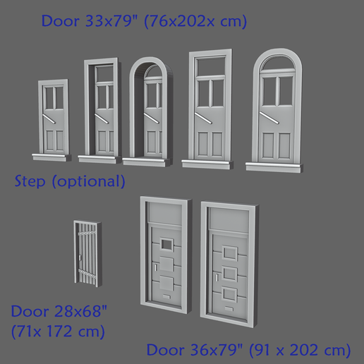 🚪 HO scale doors collection, 1:60, 1:64, 1:72, 1:76, 1:87, 1:96・Free 3D ...
