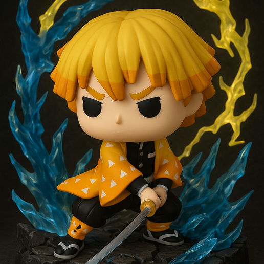 ⚡ Zenitsu Agatsuma | Demon Slayer | Chibi-Style | 3D Print Model ⚡ ...