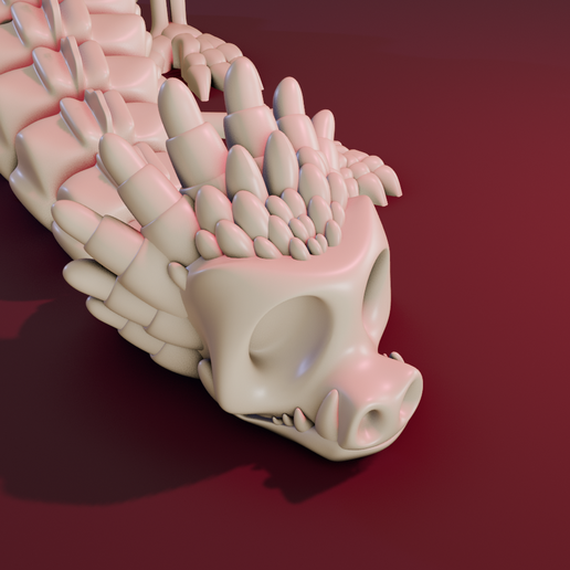 🐉 Flexi dragon skeleton halloween articulated toy・ STL File for 3D ...