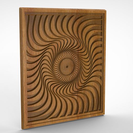 🌊 Wall Panel Decor "Optical illusion" waves from a drop png,dxf,svg,stl ...