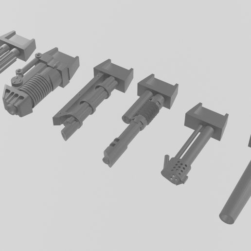🎲 Diesel age style sponson guns pack・ 3D File for ・Cults