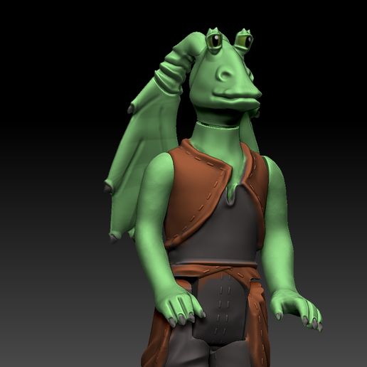 ⭐ STAR WARS Jar jar binks vintage style ACTION FIGURE 3.75"・ OBJ File ...