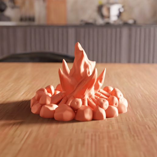 🔥 3D Camp Fire STL File - 230・ STL File for 3D printing・Cults