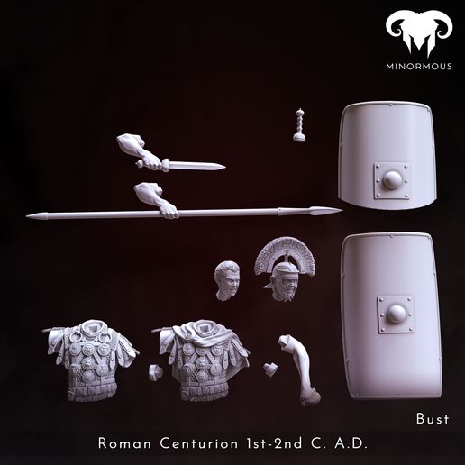 👤 Bust - Roman Centurion 1st-2nd C. A.D. Spear of Rome!・ 3D File for 3D ...