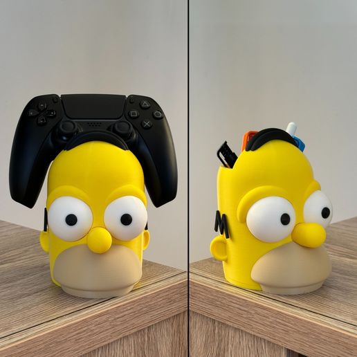 Archivo 3MF HOMERO SIMPSON CONTROLLER HOLDER / PENCIL HOLDER ️ ・Diseño ...