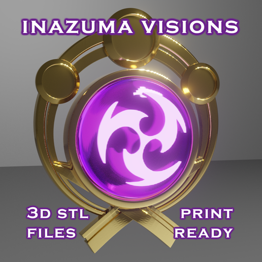 arquivo STL Inazuma Vision Set -- Genshin Impact -- Montura de visión y ...