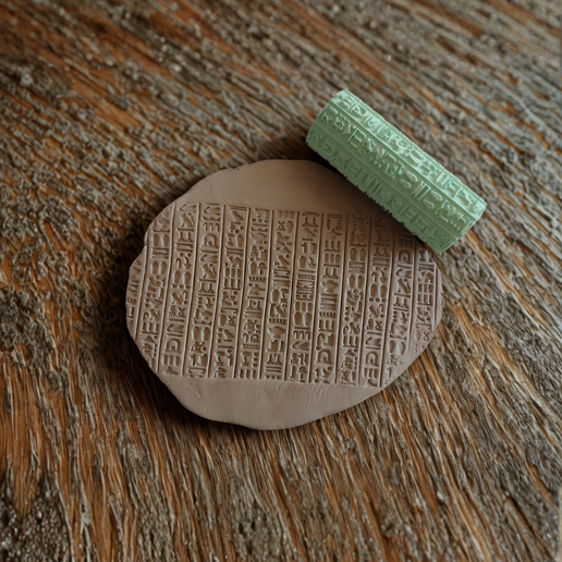 🍪 Ancient Egyptian Texture Roller | Hieroglyph Clay Pattern Tool ...