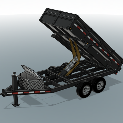 🚐 1/8.5 scale RC Bumper Pull Dump Trailer・ 3D File for 3D printing・Cults