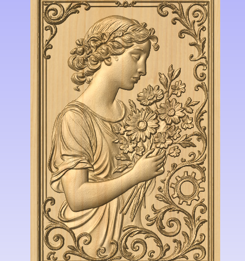 🏛️ Greek Lady with Flowers 3D Model for CNC – Elegant Classical Relief ...