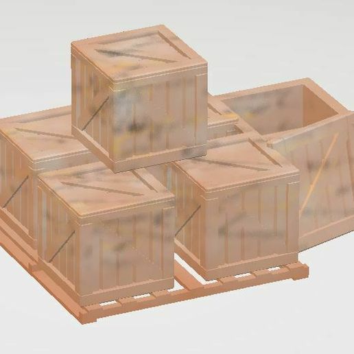 Archivo STL Cajas sobre palé Escala N 👽 ・Modelo imprimible en 3D para ...