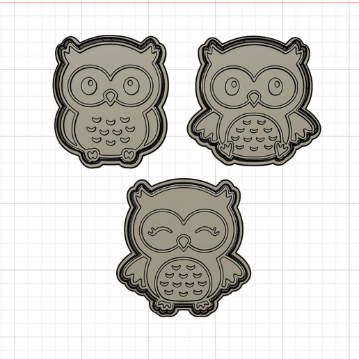 🦉 Cute Owl Cookie Cutter 3 Pack・Бесплатный 3MF для 3D-печать・Cults