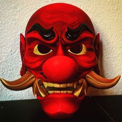🗡️ Japanese Tengu Smile Mask Oni Demon Mask Samurai Mask 3D print model ...